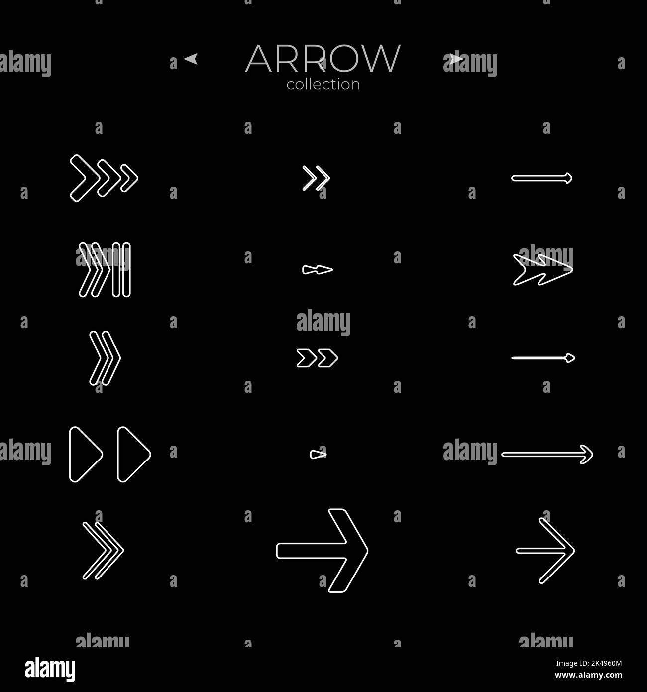 Line Arrow icon set. Arrow vector icon set. Modern vector symbols. For Web Graphics. Editable ...