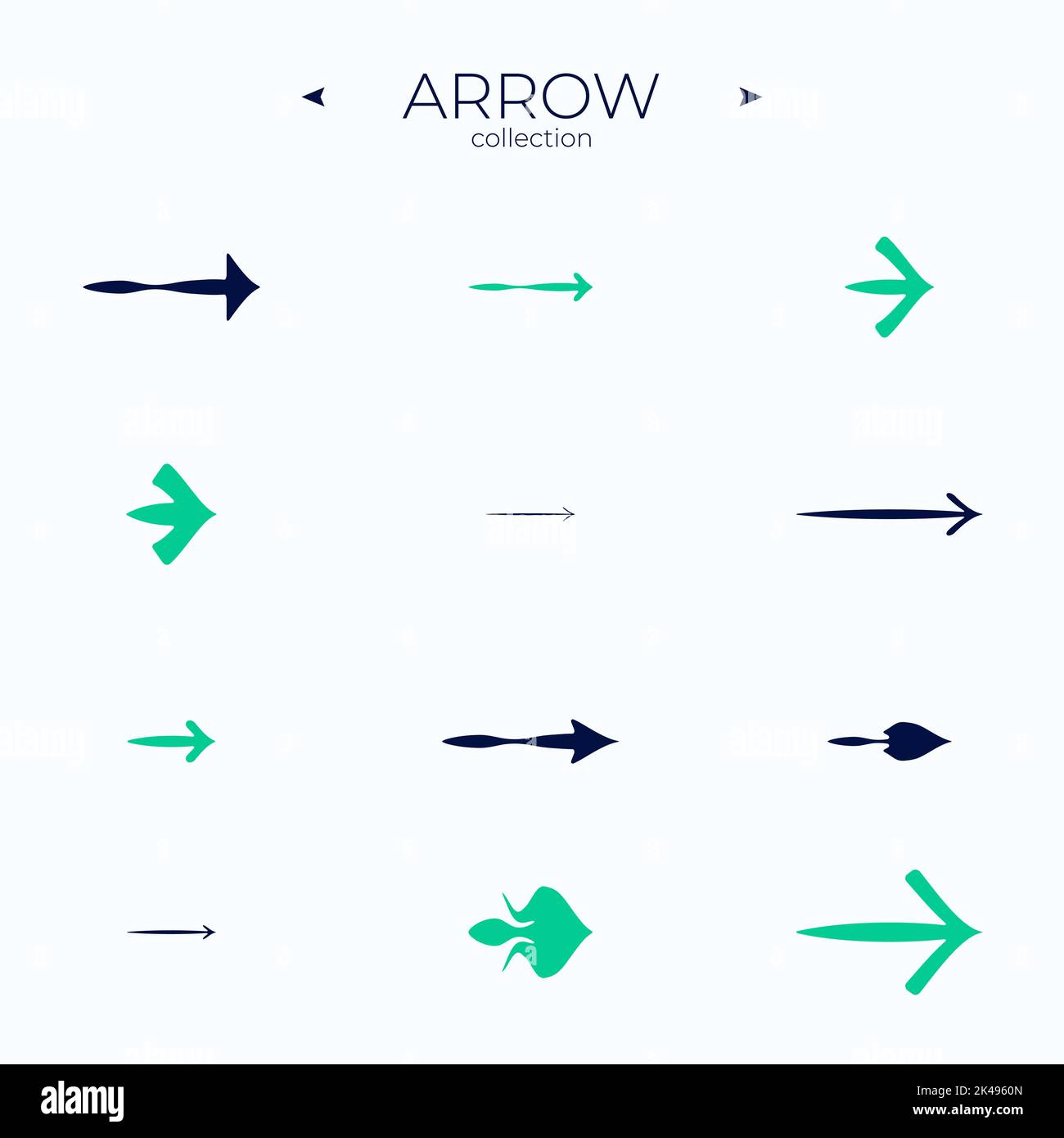 Simple set of arrow icons. Smooth arrow symbol collection. Modern vector symbols. For Web ...