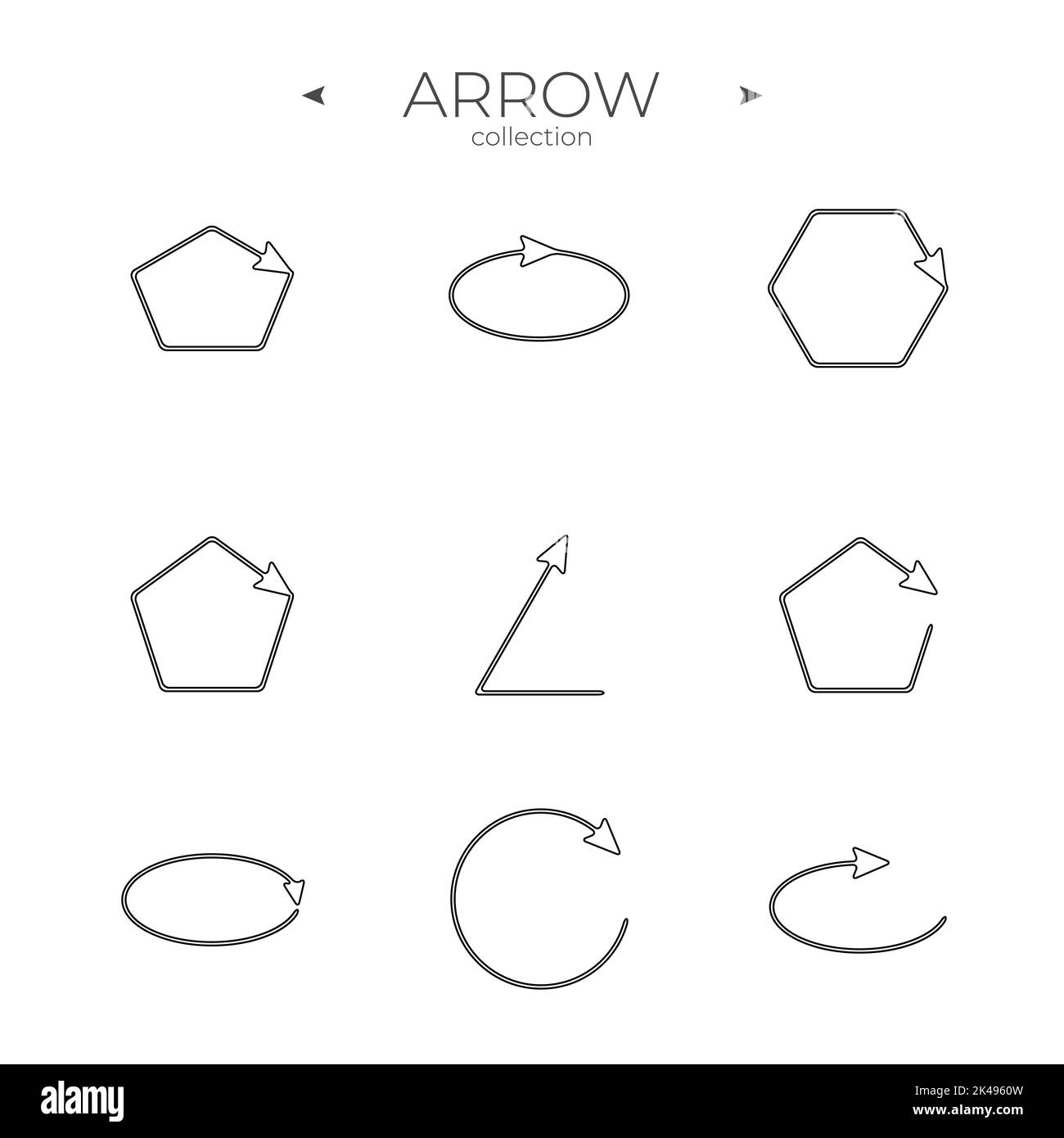 Thin Line Icons. Arrow vector icon set. Trendy line style. To use in web and mobile UI. Vector ...