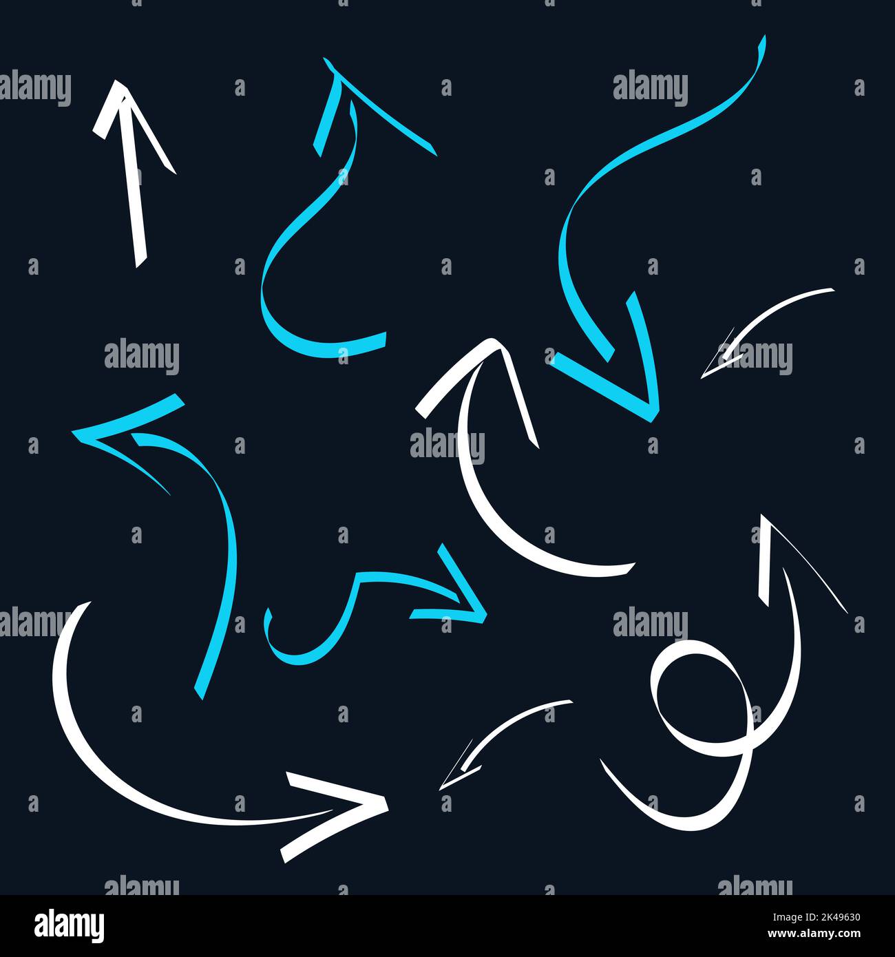 Colorful doodle arrows. Infographic elements isolated on background ...