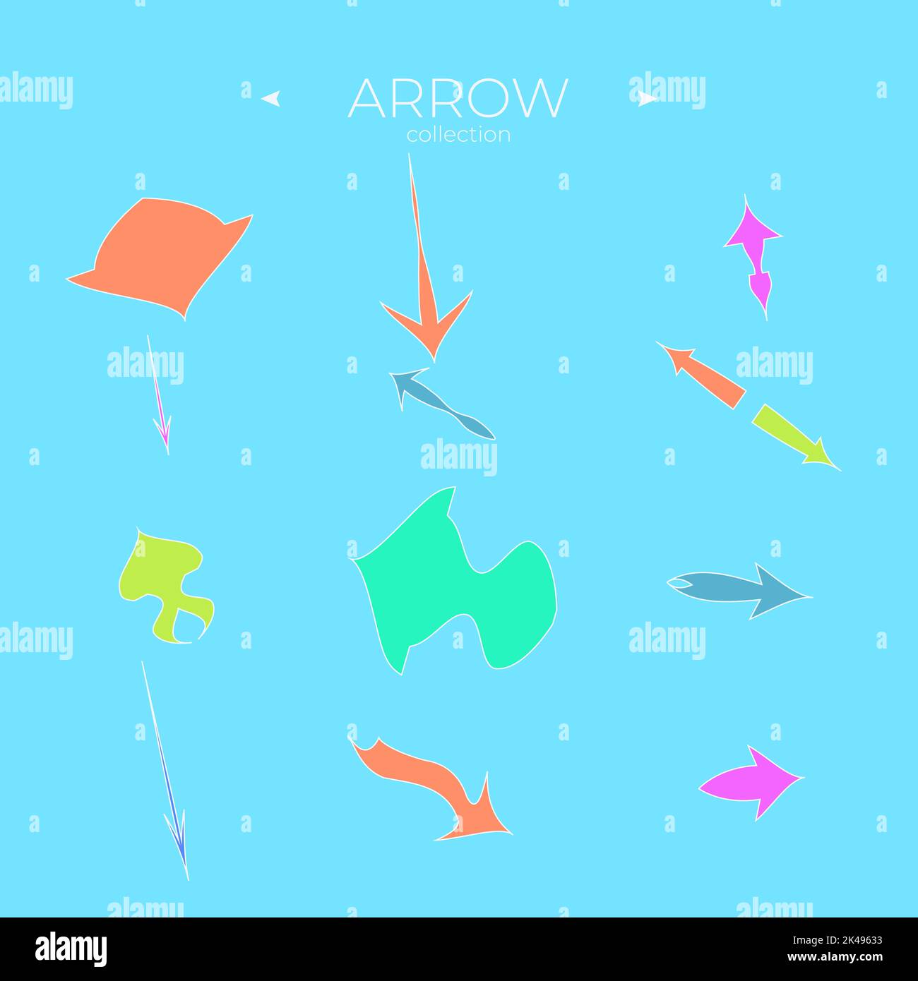 Set of arrows. Arrows vector collection. Arrow logo concept. Curly and ...