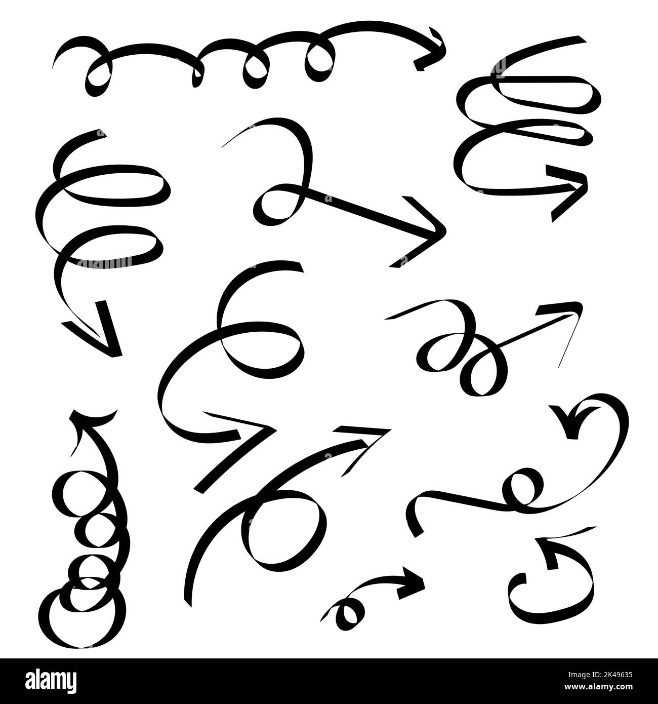 Various sketchy Doodle Arrows. Infographic elements isolated on ...