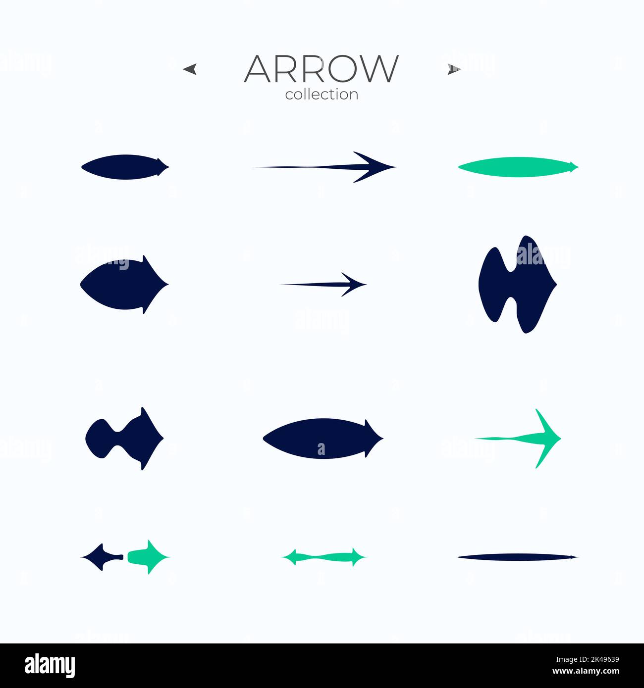 Smooth Line Icons. Smooth arrow symbol collection. Arrow basic UI elements. To use in web and ...