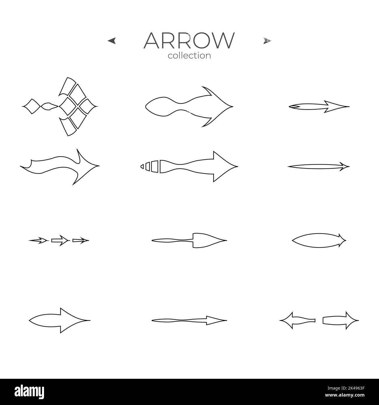 Premium set of arrow line. Universal Arrow icon. Arrow basic UI elements. To use in web and ...
