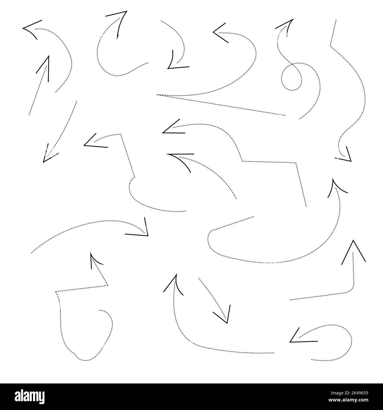 Various sketchy Doodle Arrows. Hand drawn abstract Vector set ...