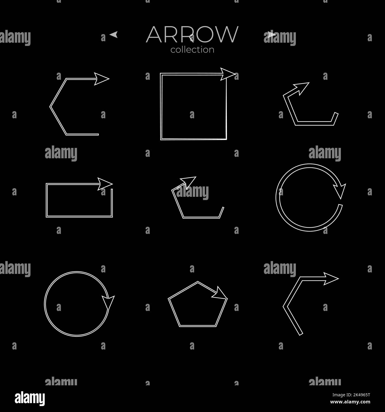 Thin Line Icons. Universal Arrow icon. Arrow basic UI elements. Simple Minimal Pictogram ...