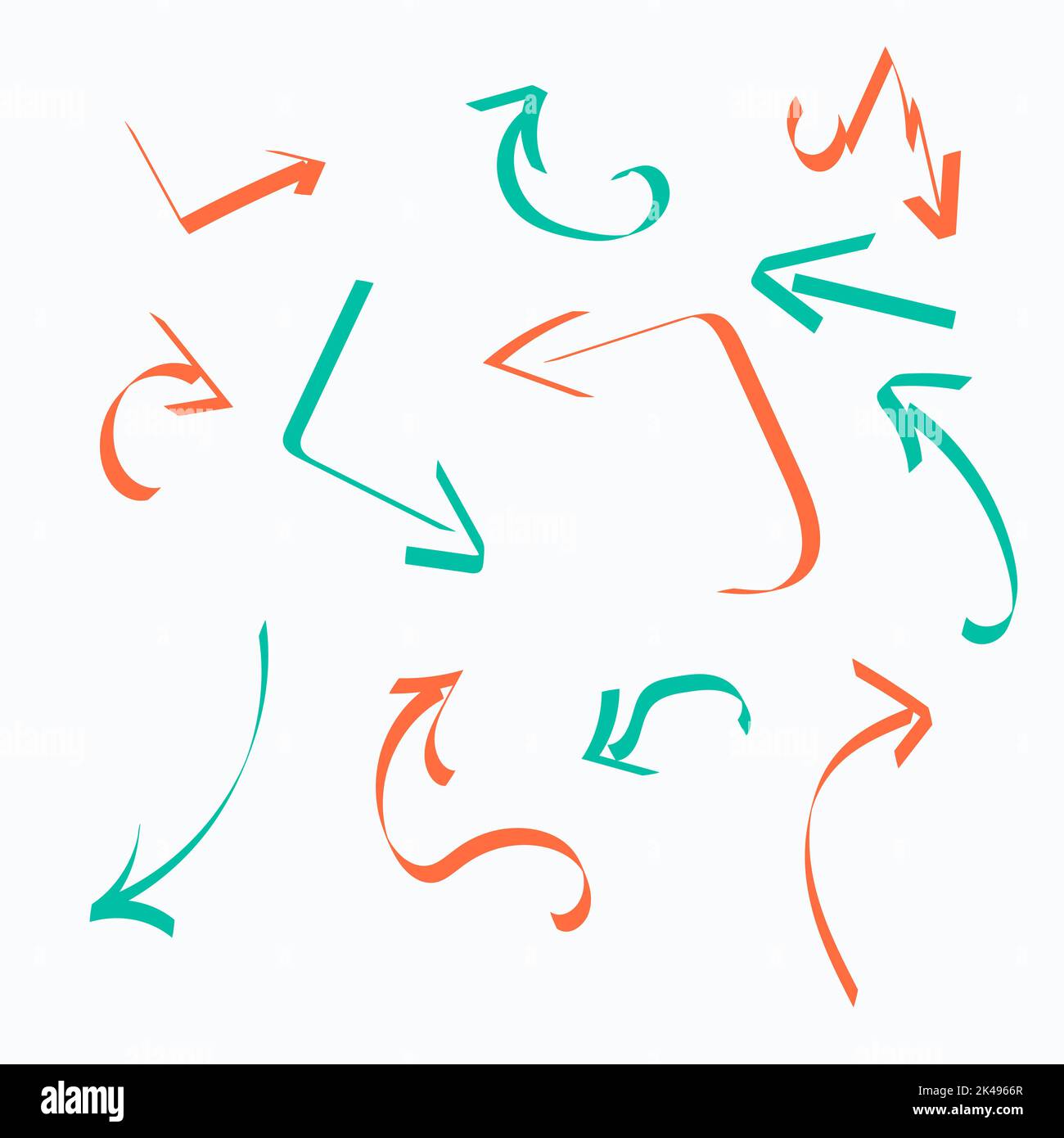Various sketchy Doodle Arrows. Hand drawn simple symbols. Brush stroke ...