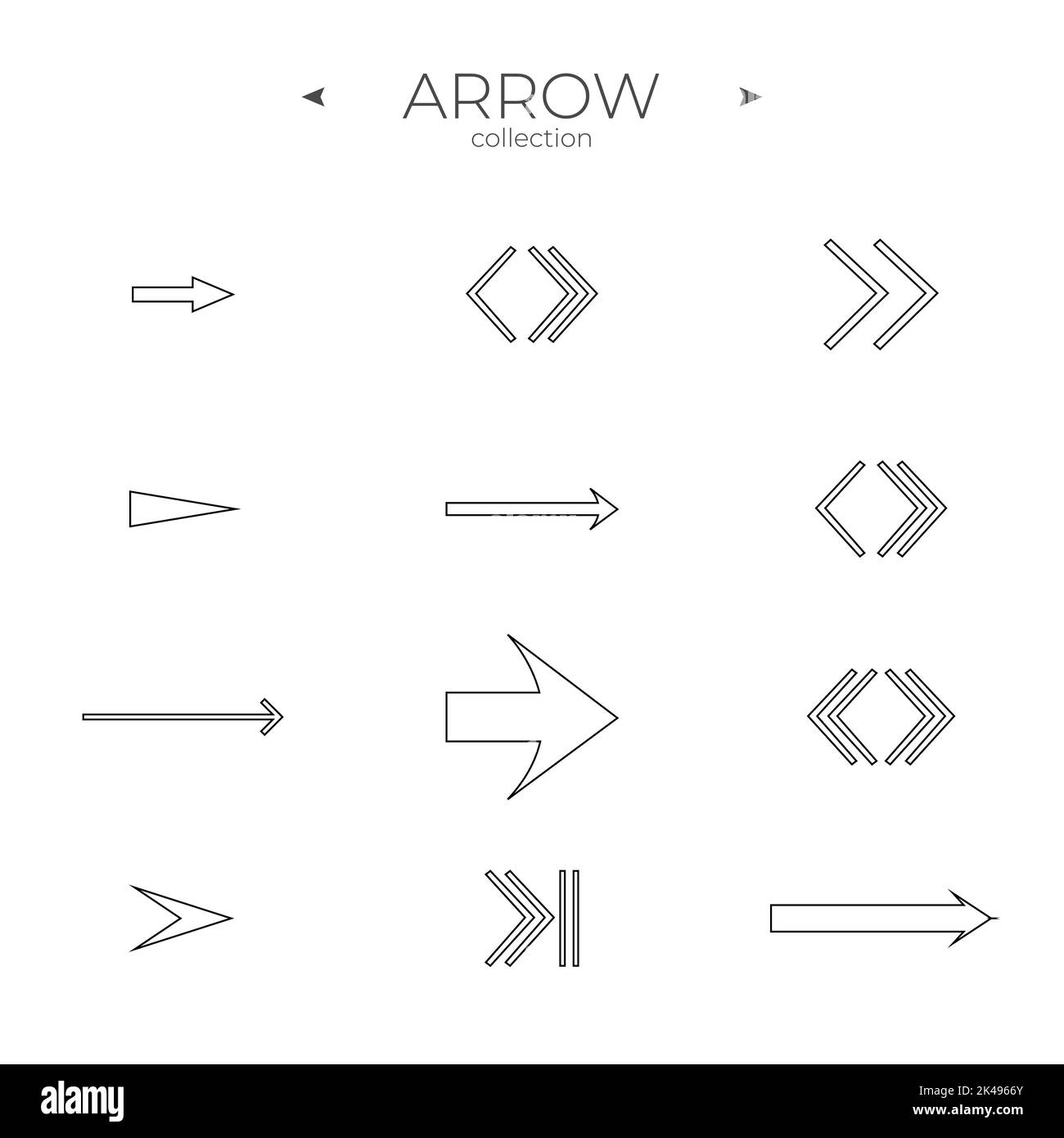 Premium set of arrow line. Arrow vector icon set. Trendy line style. For Web Graphics. Vector ...