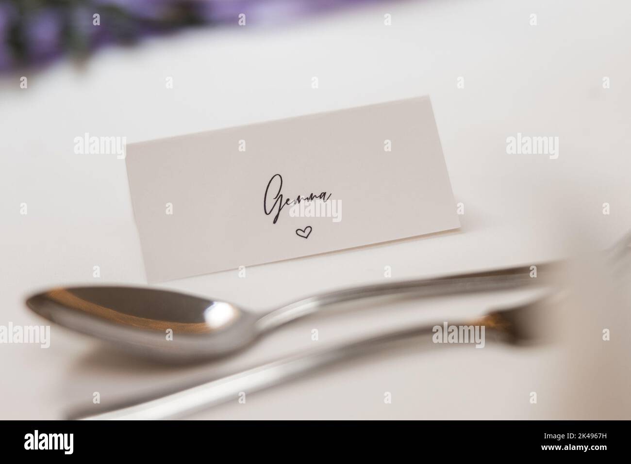 Gemma name place card. Forename tag for table place Stock Photo - Alamy