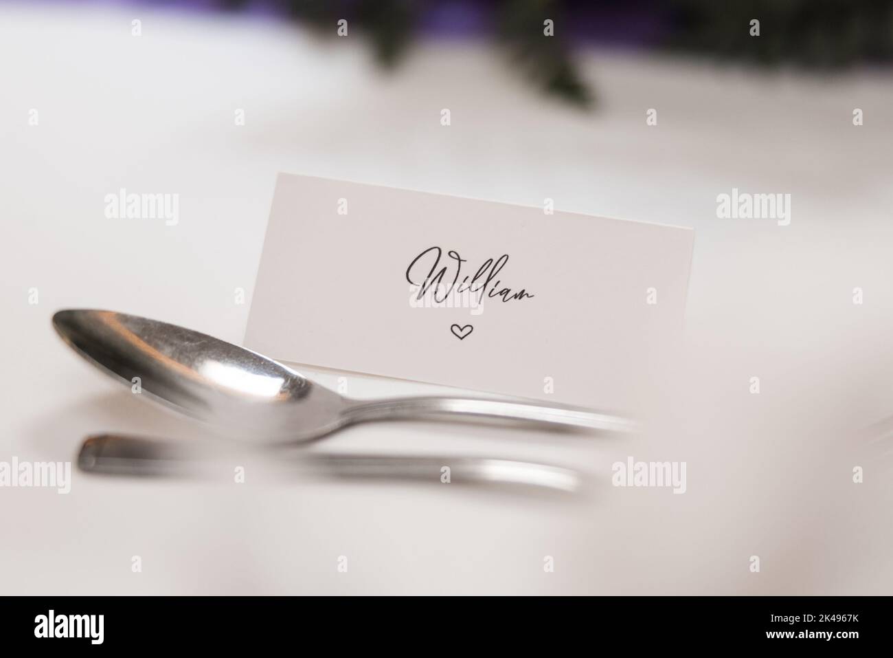 William name place card. Forename tag for table place Stock Photo - Alamy