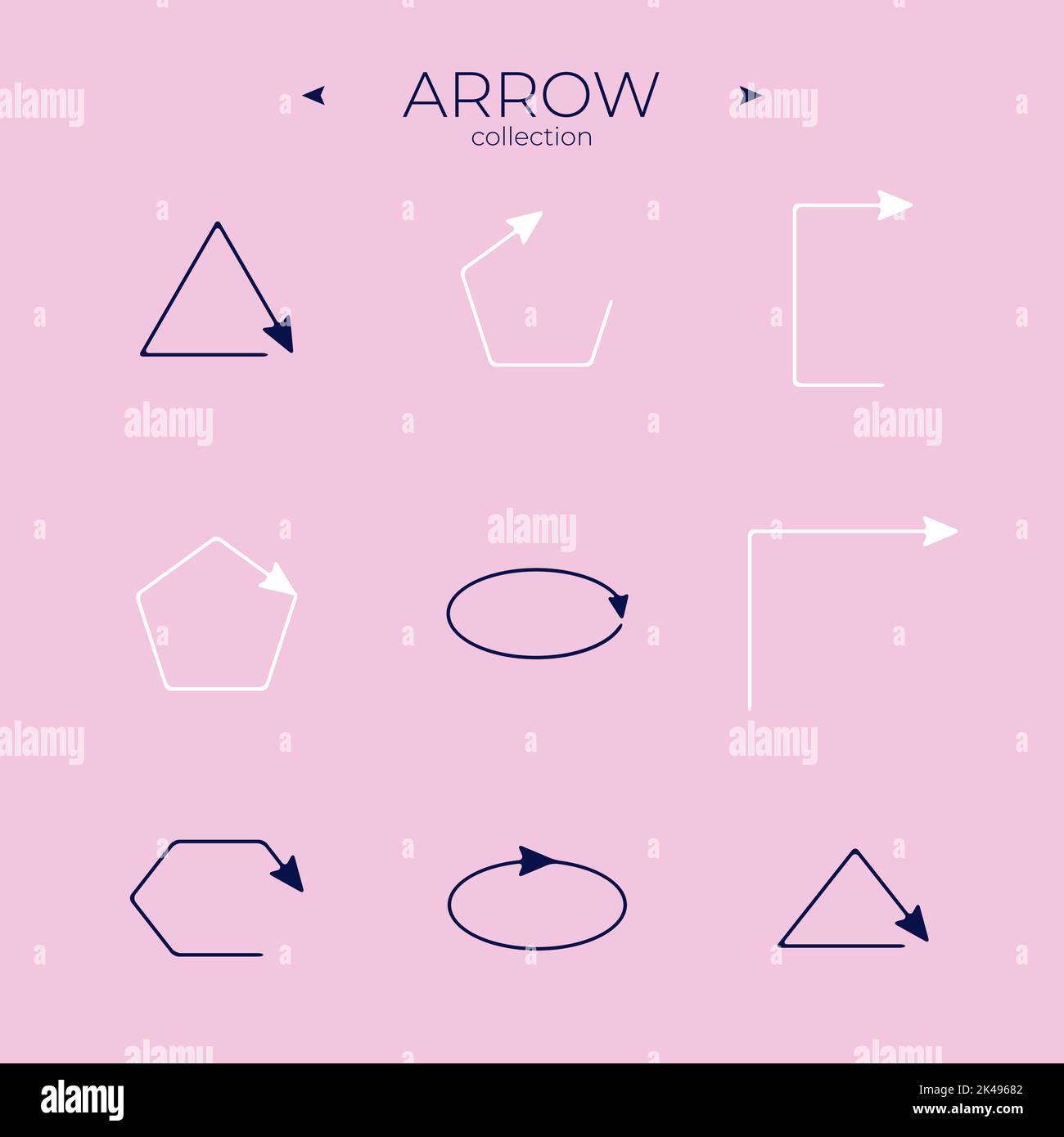 Line Arrow icon set. Arrow vector icon set. Trendy line style. Simple Minimal Pictogram. Vector ...