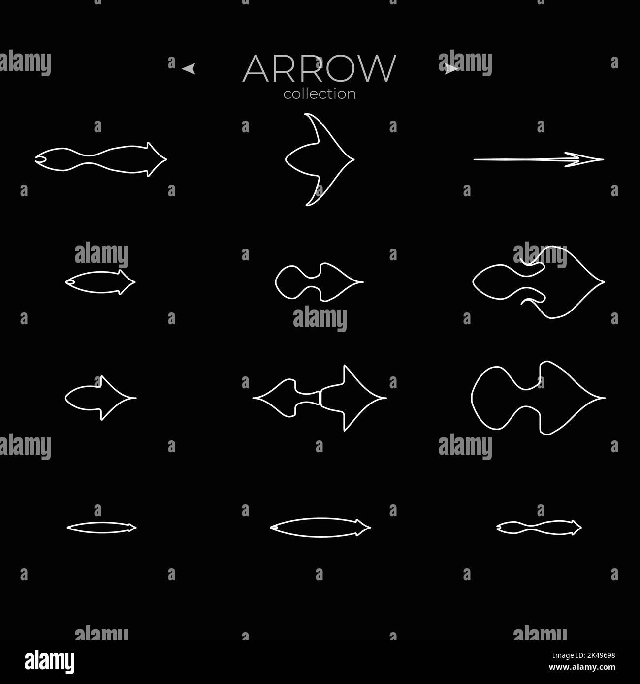 Thin Line Icons. Arrow vector icon set. Modern vector symbols. To use in web and mobile UI ...