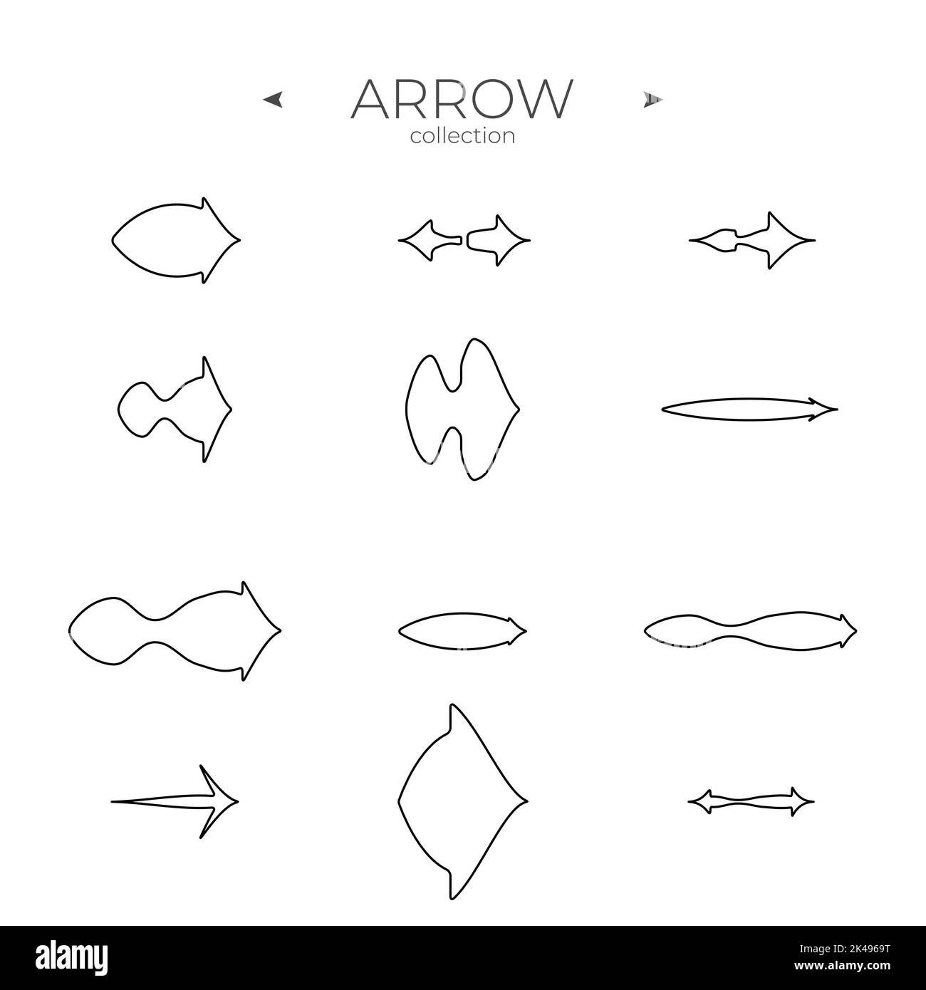Premium set of arrow line. Linear Arrow icons set. Thin line style. Simple Minimal Pictogram ...