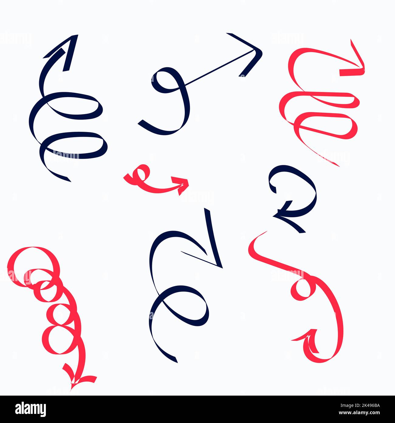 Arrows colorful set. Hand drawn simple symbols. Direction pointers ...