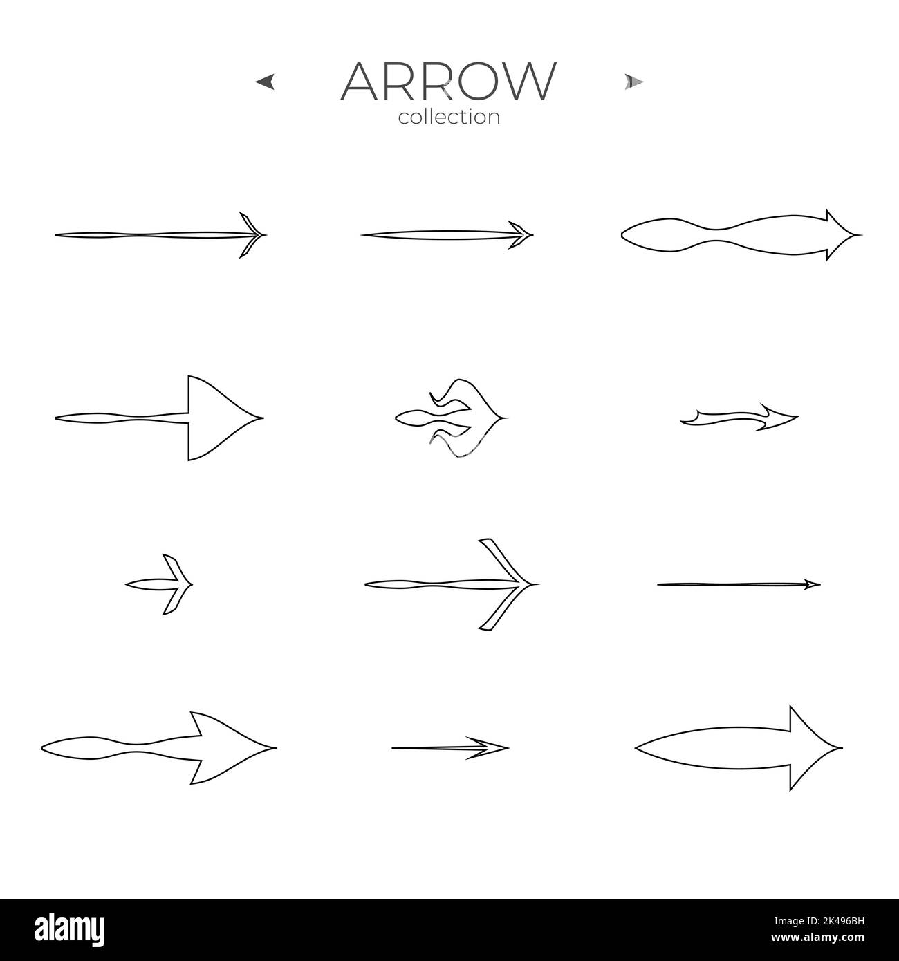 Line Arrow icon set. Linear Arrow icons set. Trendy line style. For Web Graphics. Vector Stock ...
