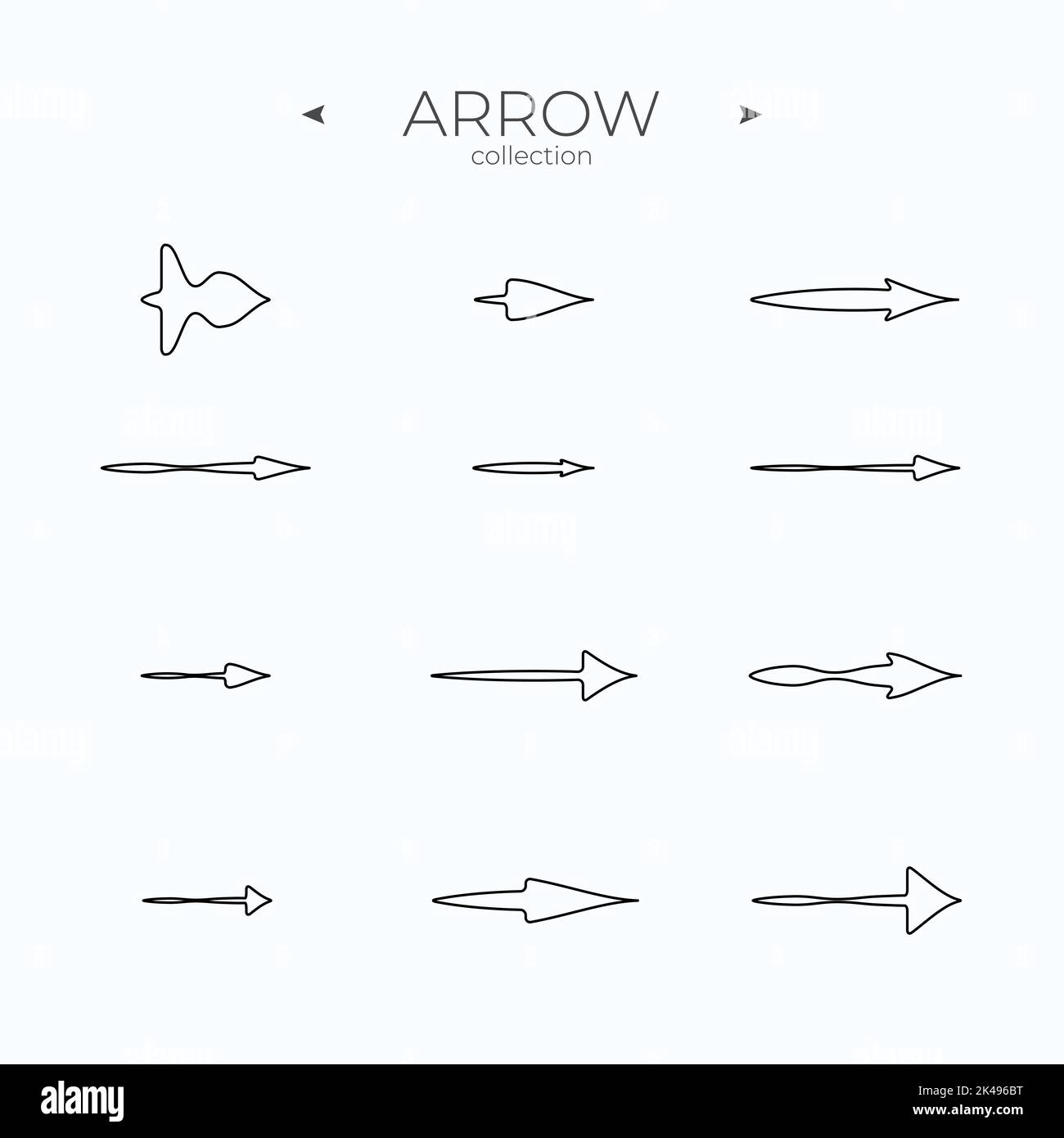Thin Line Icons. Arrow vector icon set. Modern vector symbols. Simple Minimal Pictogram. Vector ...