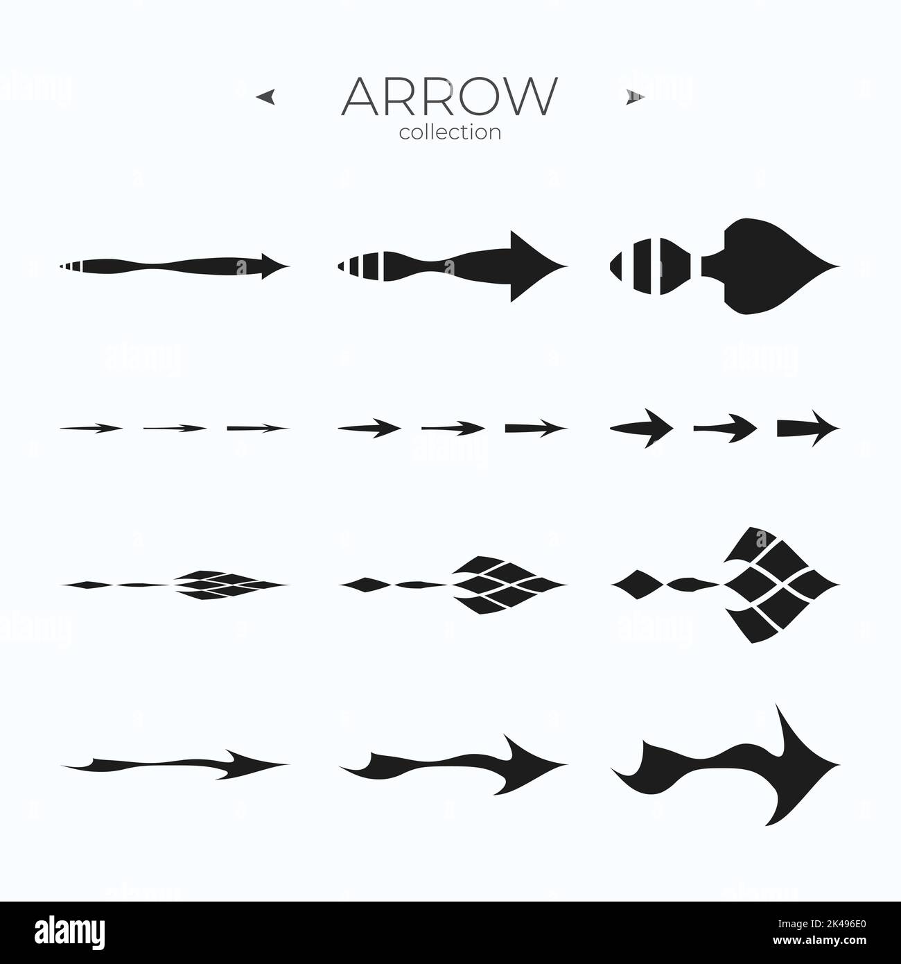 Simple set of arrow icons. Smooth Arrow icons set. Modern vector ...