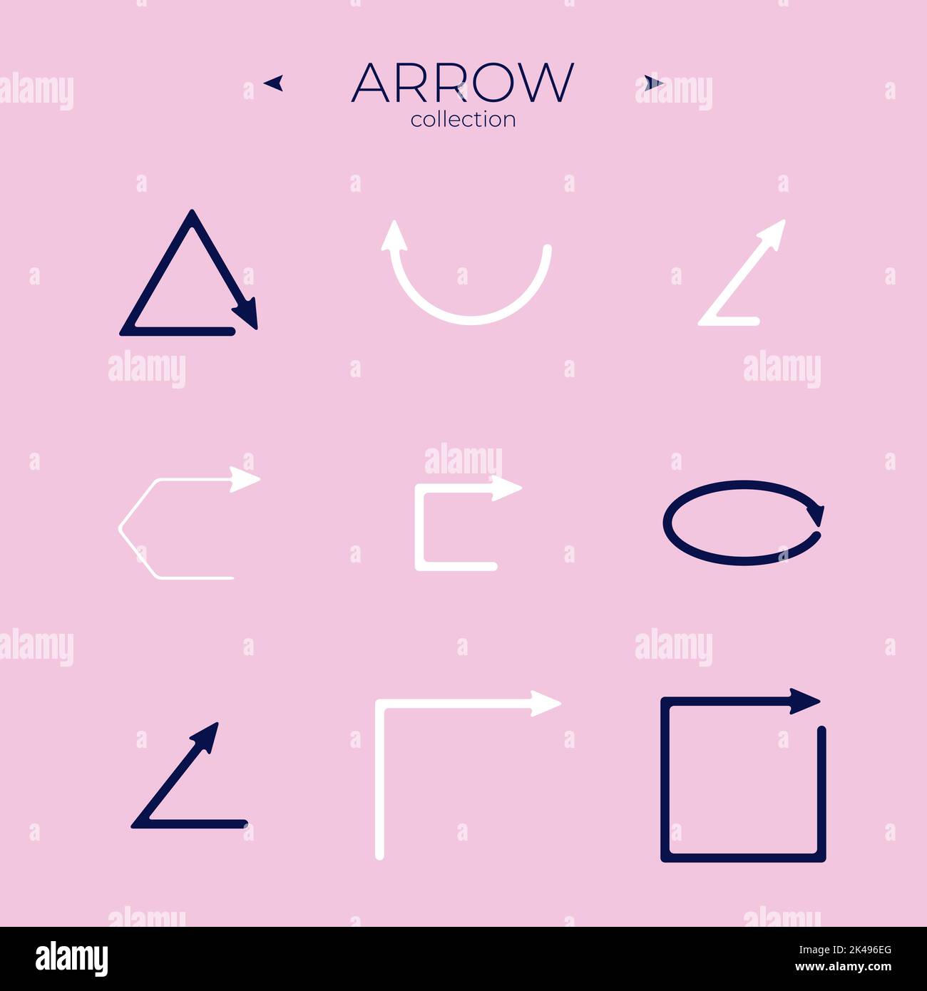 Simple set of arrow icons. Smooth Arrow icons set. Thin line style. Web ...