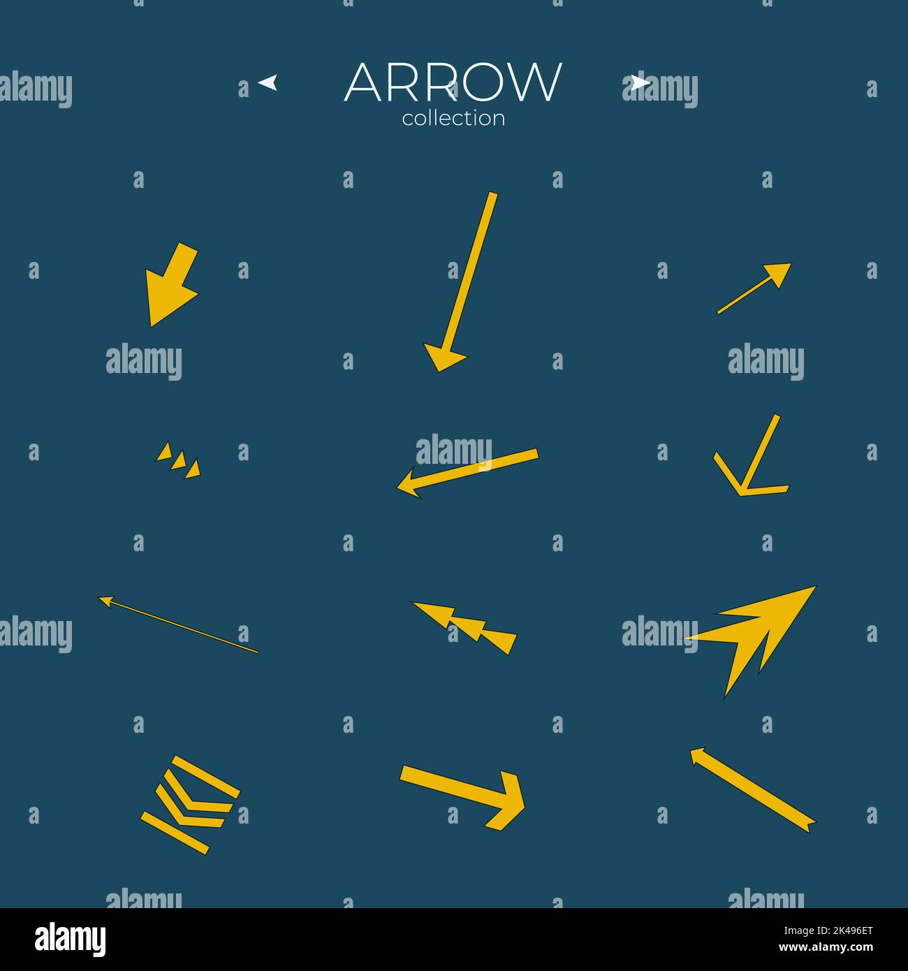 Set of colour arrows. Arrows colorful set. Abstract minimalistic ...