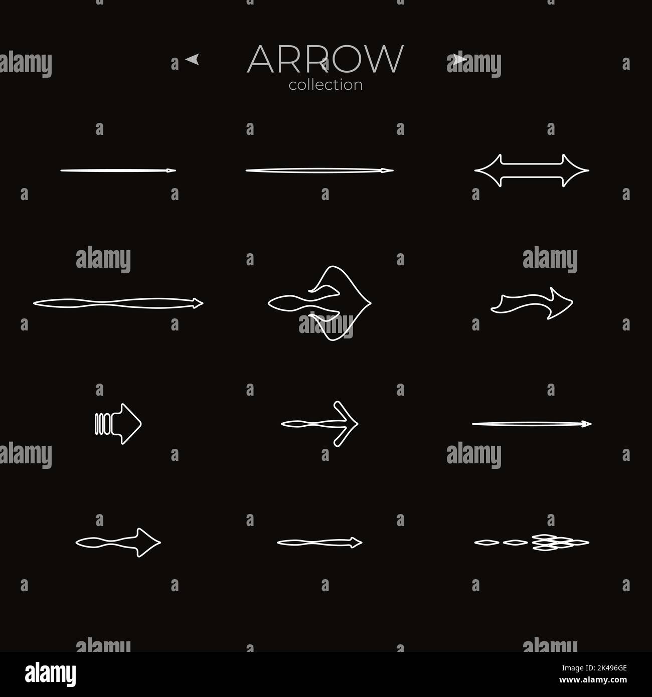 Premium set of arrow line. Universal Arrow icon. Thin line style. Web ...