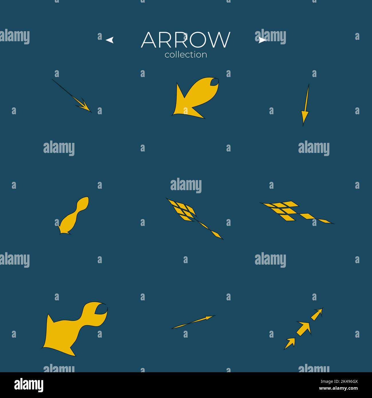 Colorful arrows. Arrows vector collection. Abstract minimalistic ...