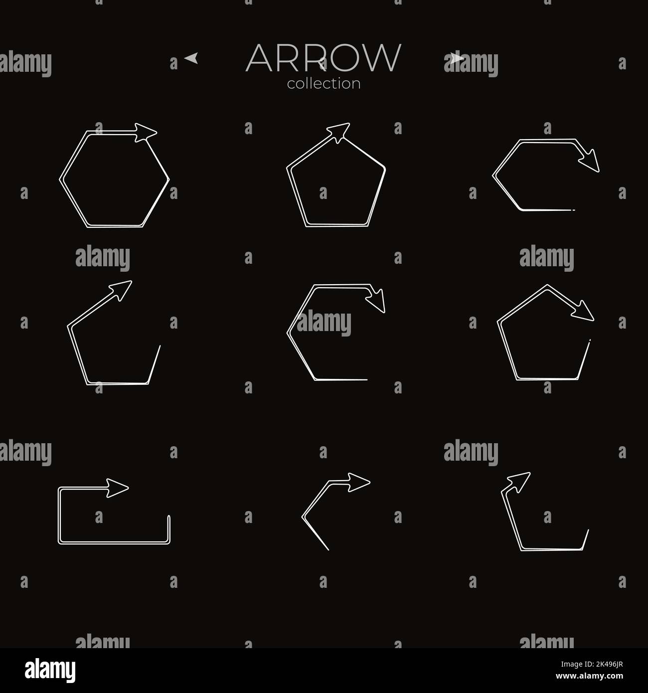 Simple set of arrow icons. Linear Arrow icons set. Thin line style. For Web Graphics. Vector ...