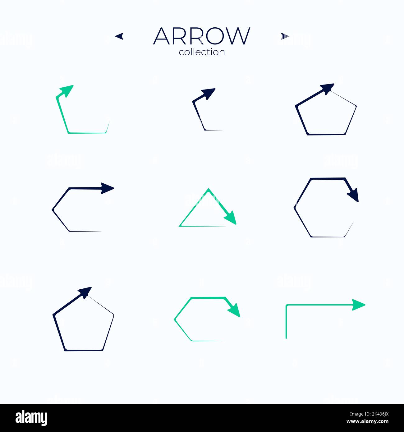 Line Arrow icon set. Arrow vector icon set. Thin line style. Web ...