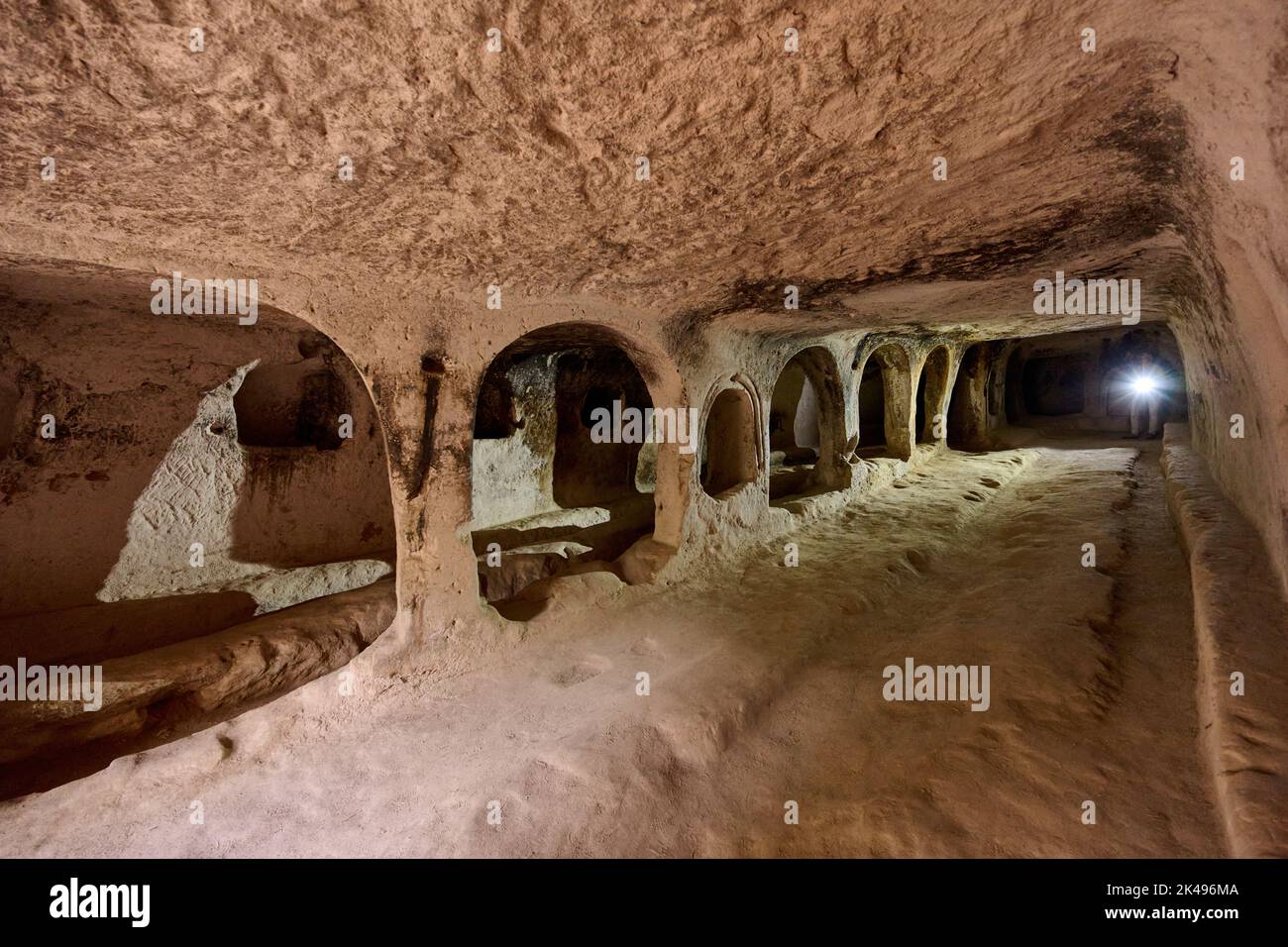 cave dwellings in Keslik Monastery, Cappadocia, Anatolia, Turkey Stock ...