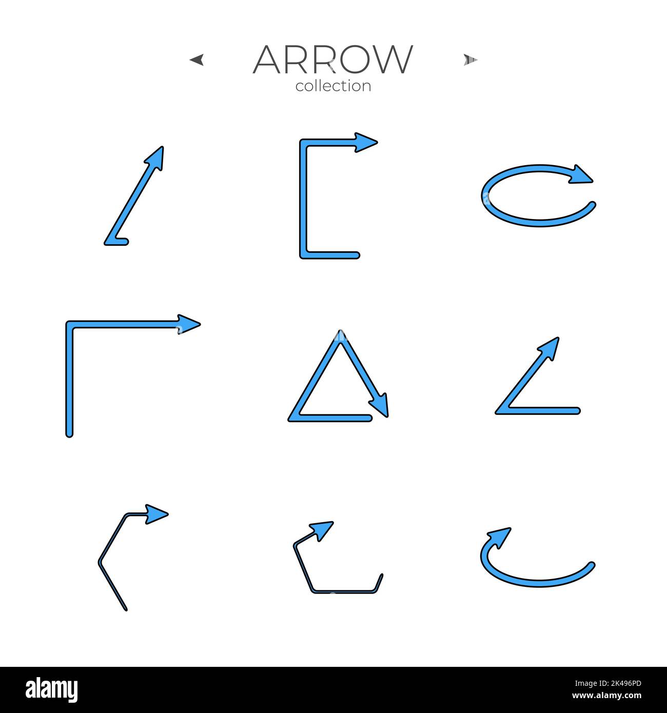 Set of colour arrows. Arrows colorful set. Abstract minimalistic ... Set of colour arrows. Arrows colorful set. Abstract minimalistic ...