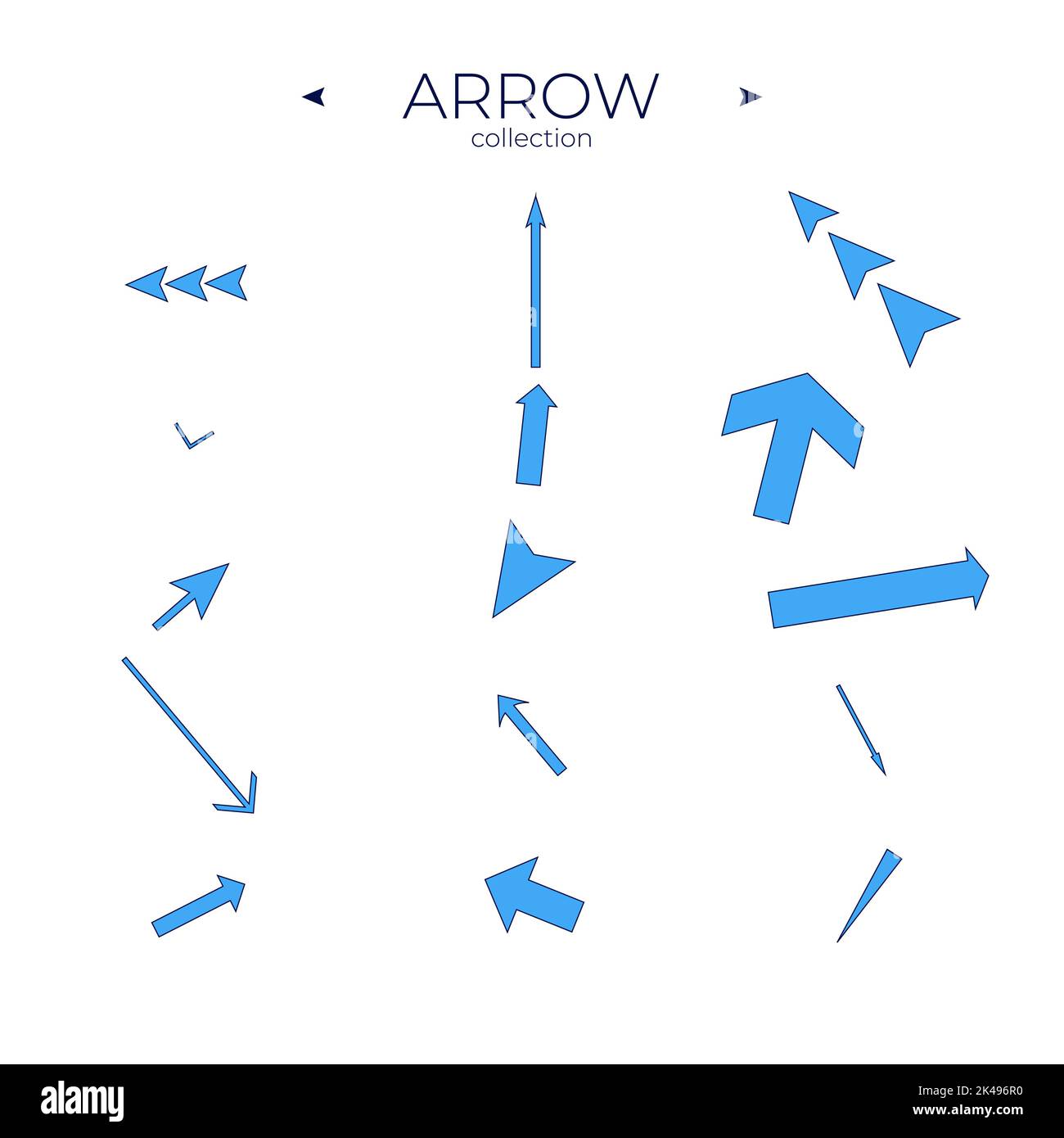 Vector Arrow Icons. Arrows vector collection. Direction arrows. Curly and wave orientation ...