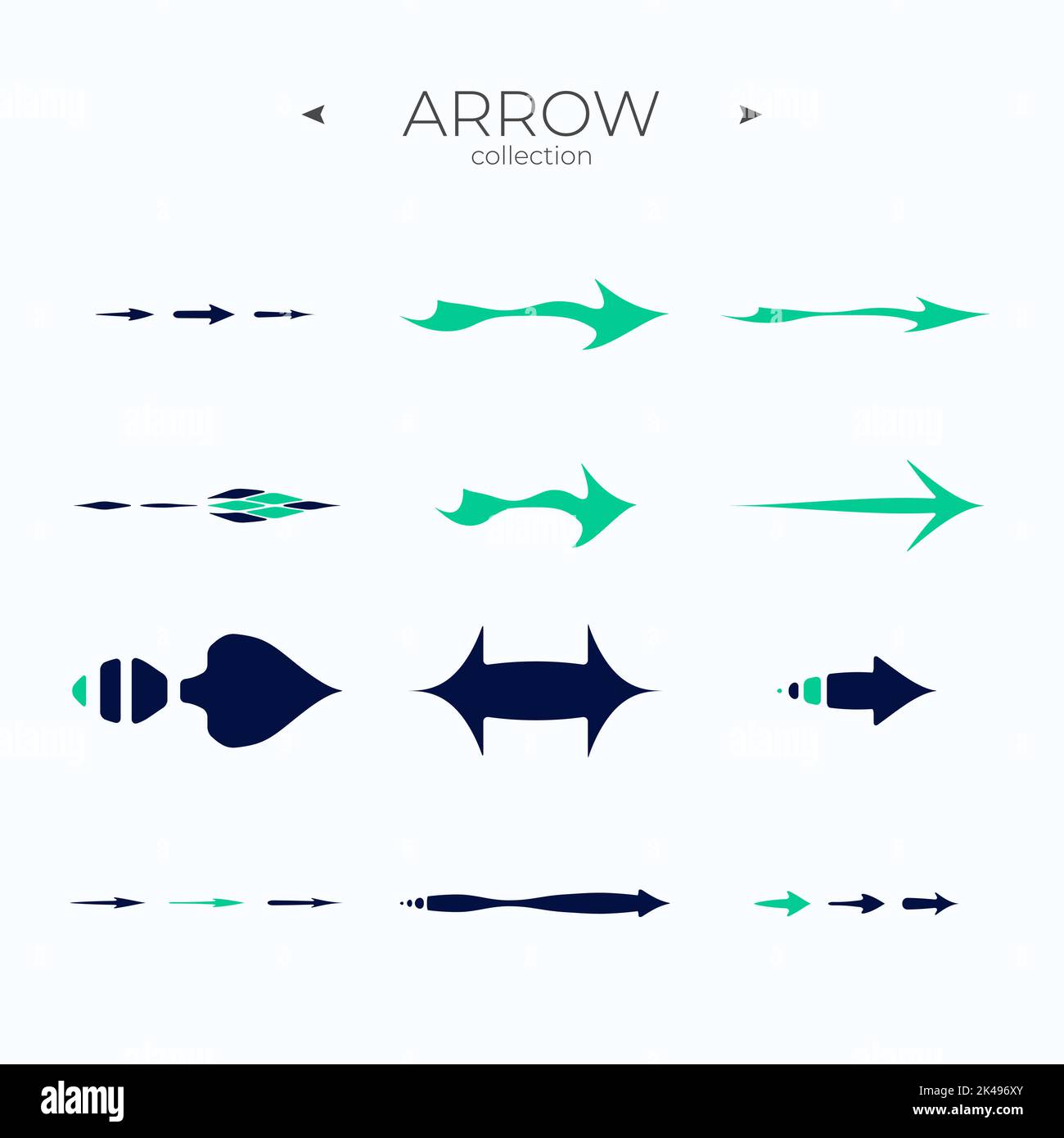 Simple set of arrow icons. Smooth arrow symbol collection. Trendy line style. Web symbols for ...