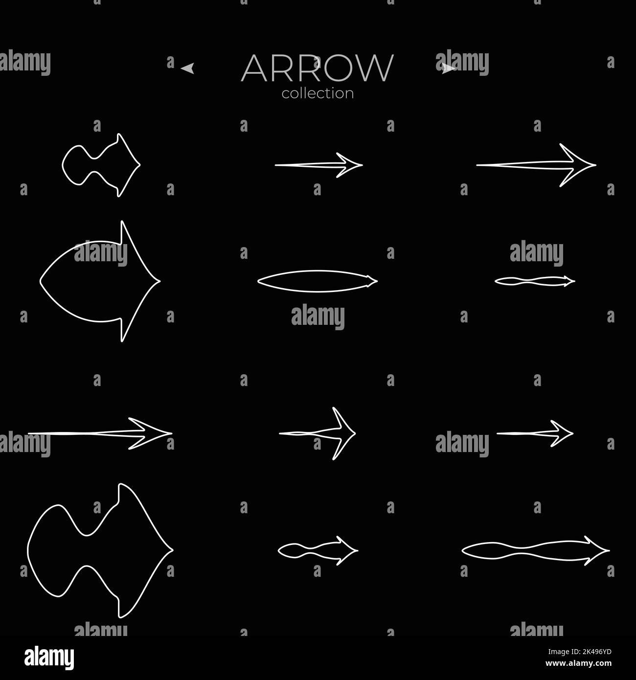 Line Arrow icon set. Linear Arrow icons set. Thin line style. For Web Graphics. Vector ...