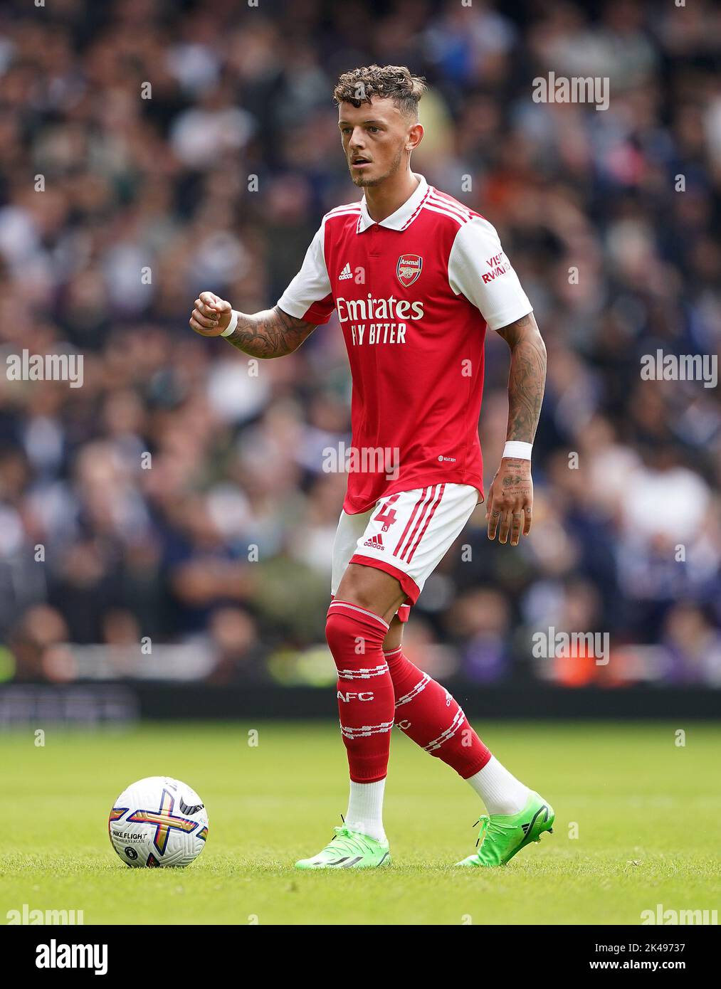 Arsenal's Ben White during the Premier League match at the Emirates ...
