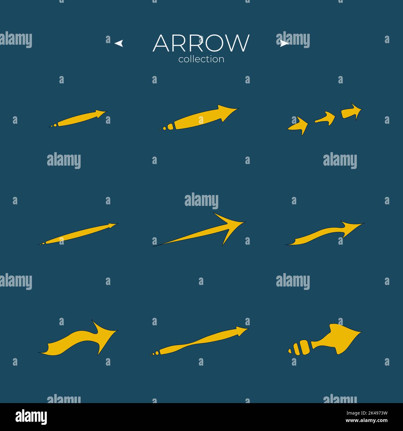 Colorful arrows. Collection in color. Arrow logo concept. Symbol set ...