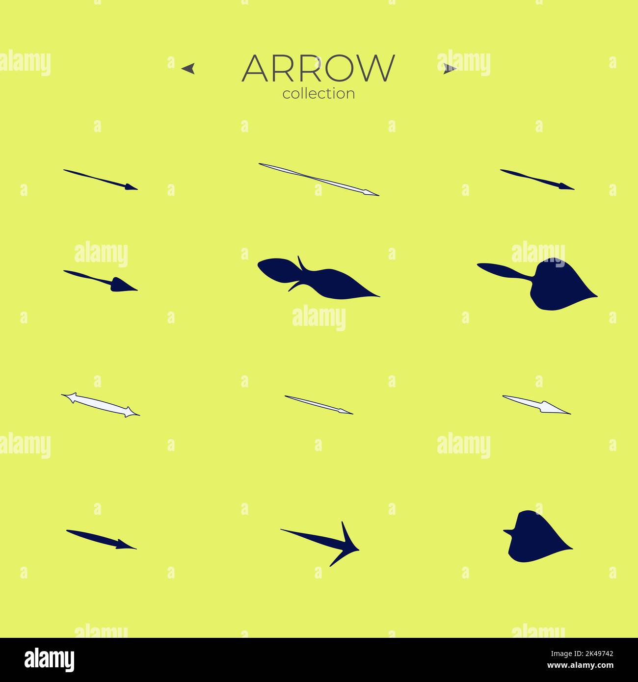 Set of arrows. Colorful comic arrow. Arrow logo concept. Symbol set ...