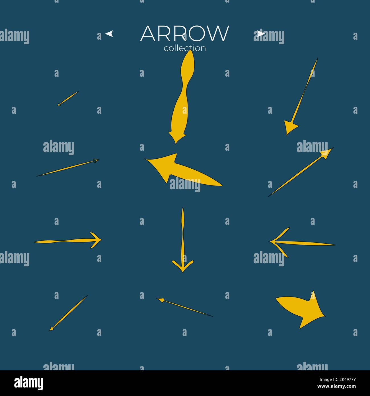 Vector Arrow Icons. Collection in color. Direction arrows. For website ...