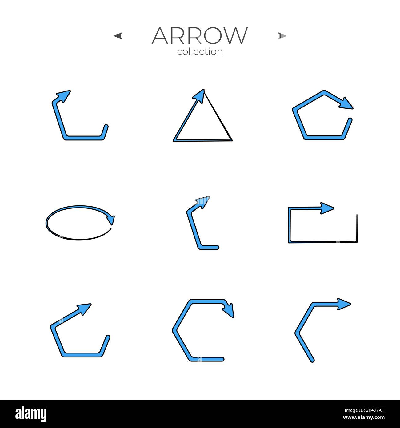 Vector Arrow Icons. Arrows vector collection. Abstract minimalistic ...