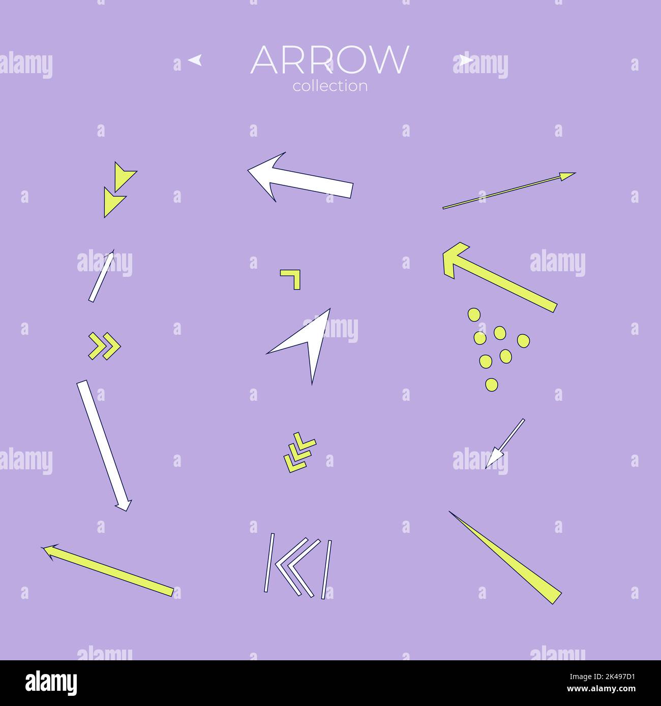 Colorful arrows. Arrows vector collection. Abstract minimalistic ...