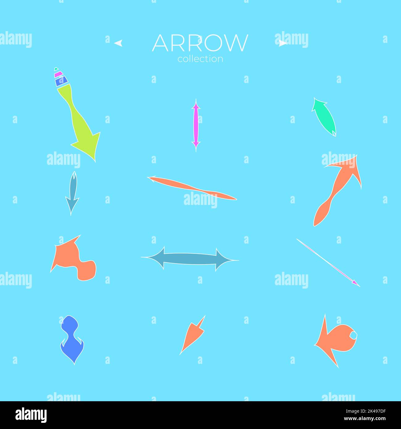 Vector Arrow Icons. Arrows vector collection. Arrow logo concept. Curly ...
