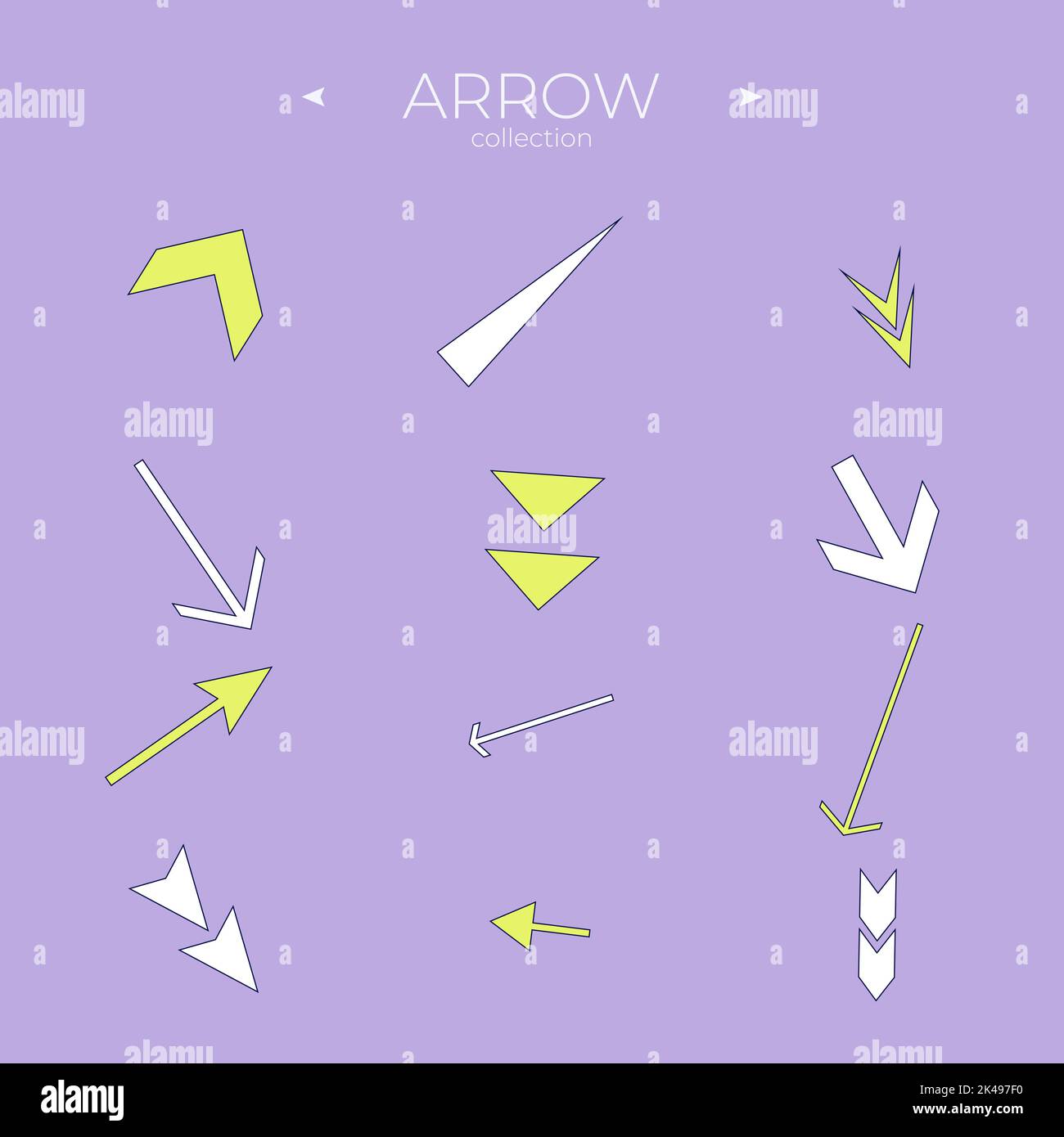 Colorful arrows. Arrows colorful set. Abstract minimalistic patterns ...