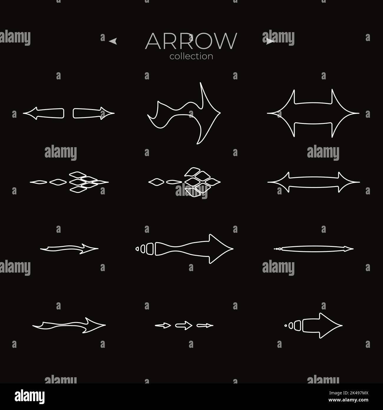 Line Arrow icon set. Universal Arrow icon. Thin line style. For Web Graphics. Vector Stock ...