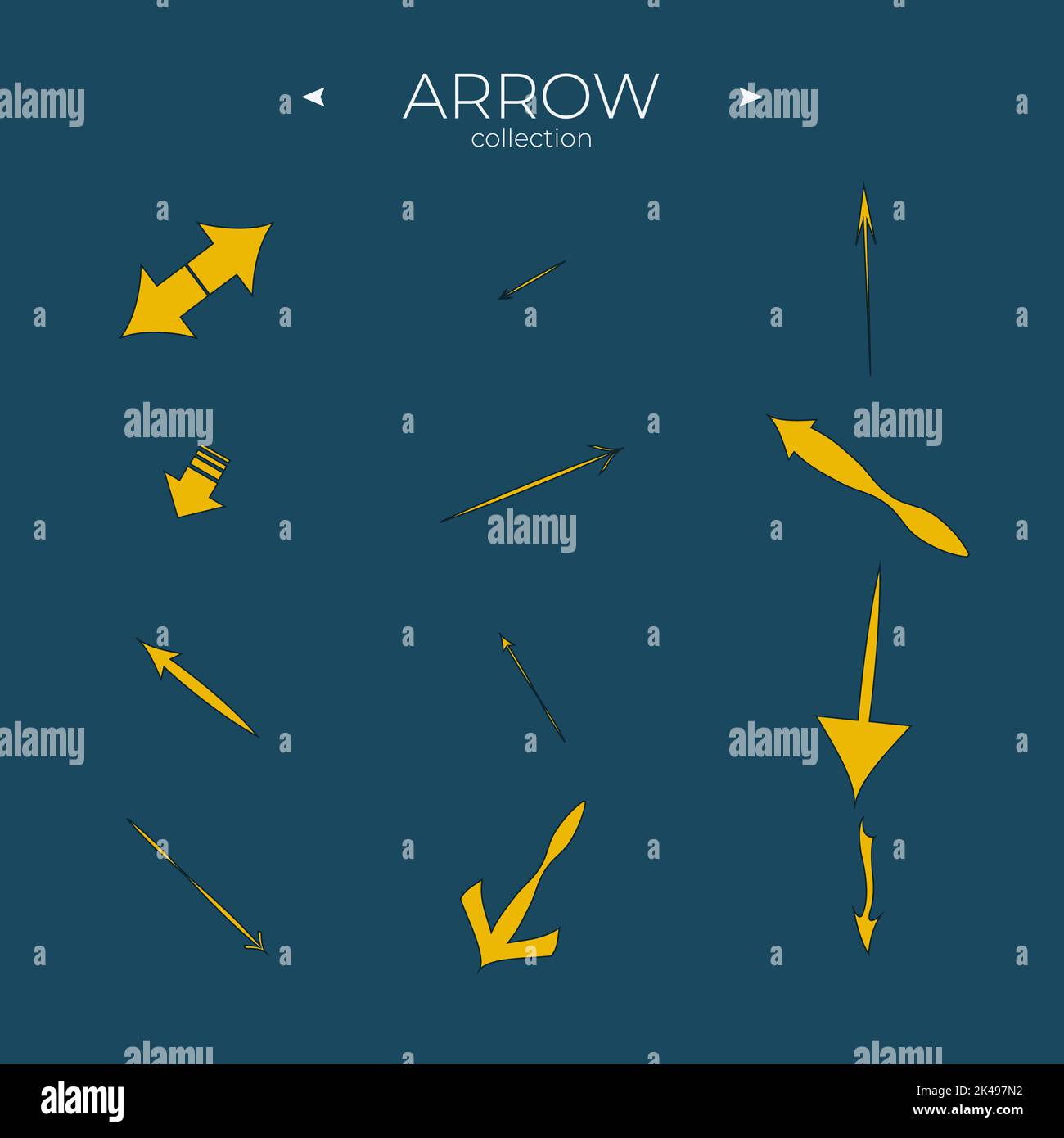 Vector Arrow Icons. Colorful comic arrow. Abstract minimalistic ...