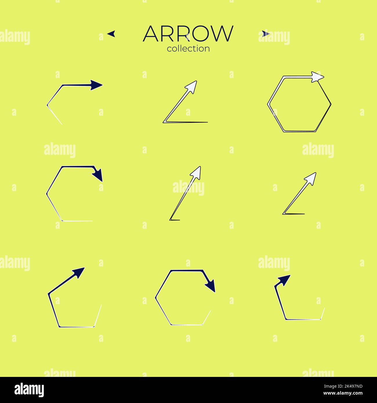 Set of arrows. Arrows vector collection. Abstract minimalistic patterns ...