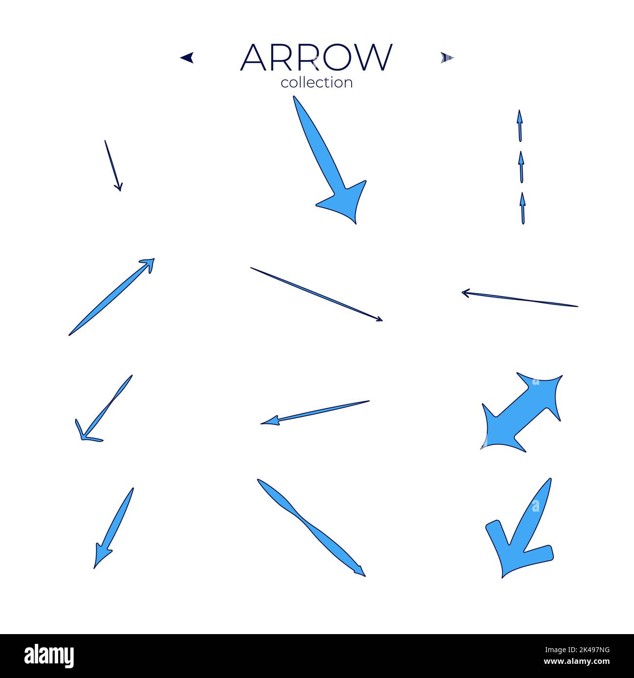Colorful arrows. Arrows colorful set. With elegant style. Curly and ...