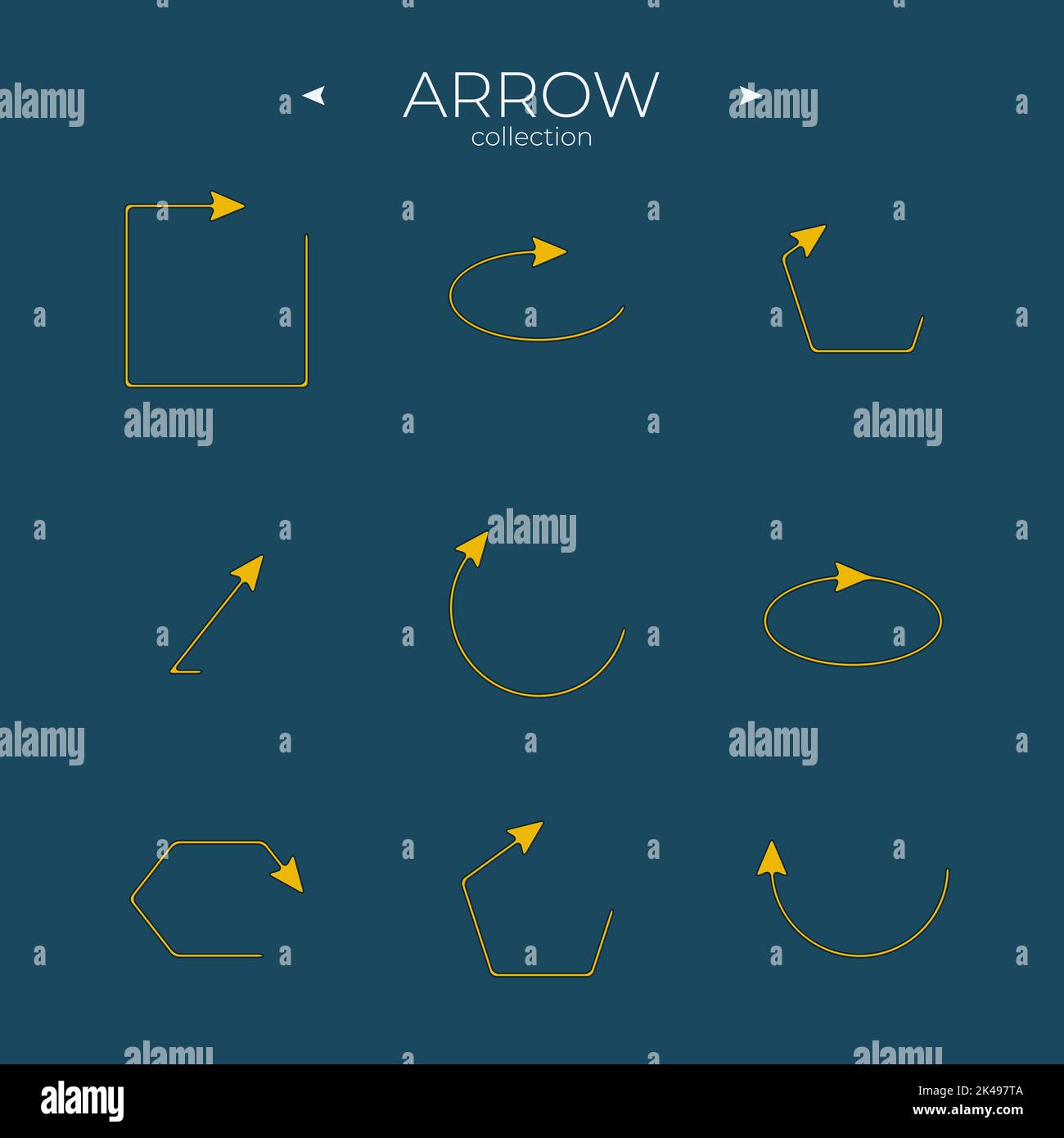 Set of arrows. Arrows vector collection. Direction arrows. Symbol set ...