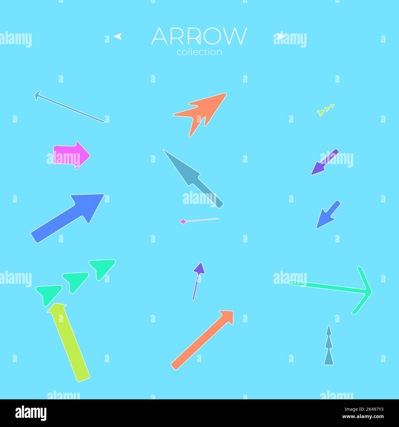 Set of colour arrows. Arrows colorful set. Direction arrows. For ... Set of colour arrows. Arrows colorful set. Direction arrows. For ...