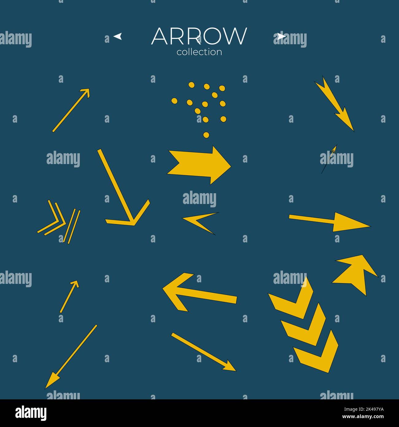 Set of arrows. Arrows colorful set. With elegant style. Symbol set ...