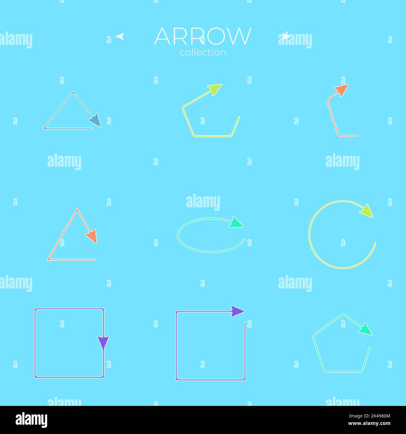 Colorful arrows. Arrows vector collection. Direction arrows. Symbol set ...