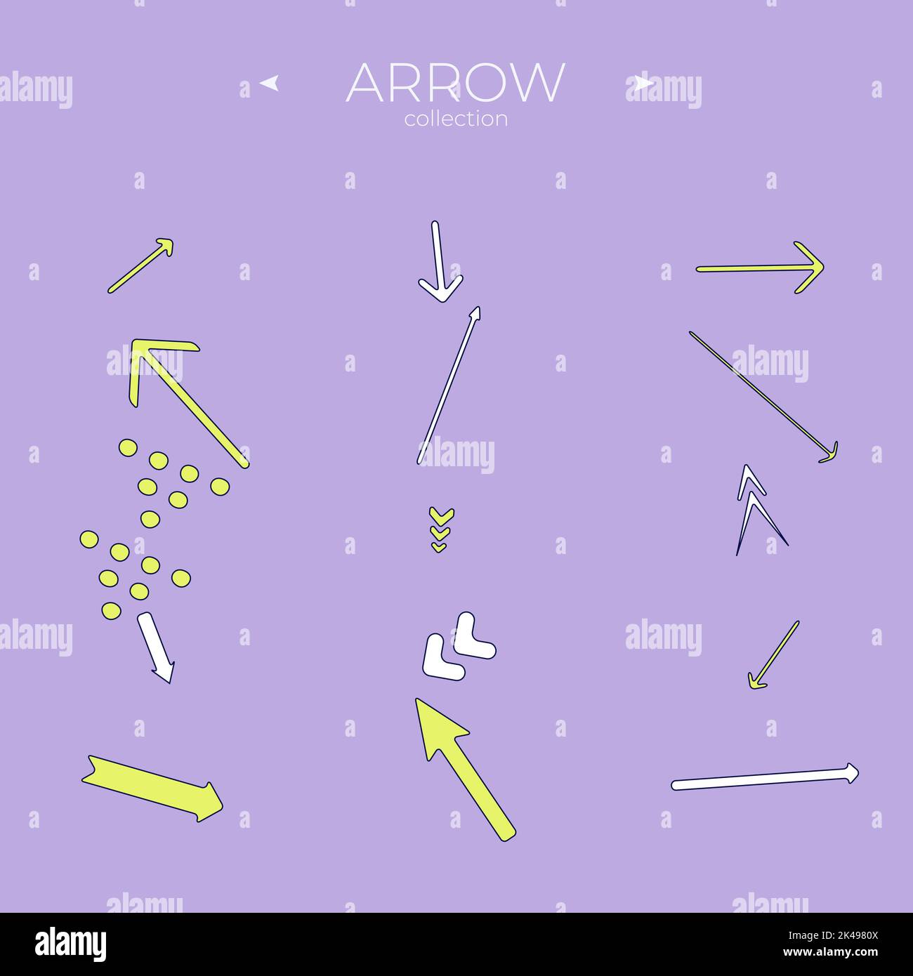 Set of arrows. Colorful comic arrow. Abstract minimalistic patterns ...