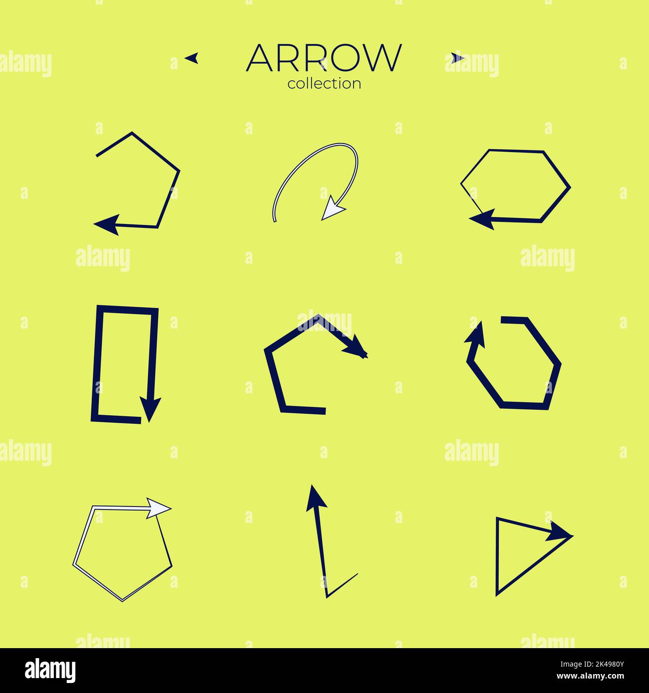 Set of arrows. Colorful comic arrow. Abstract minimalistic patterns ...